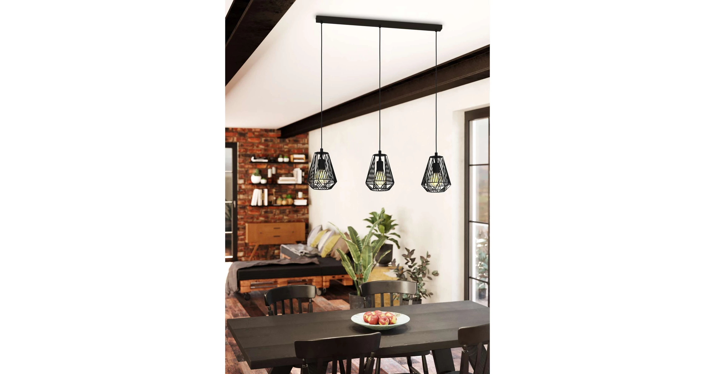 Eglo 43693 Stype több ágú függeszték, rácsos burával, fekete, E27 ...