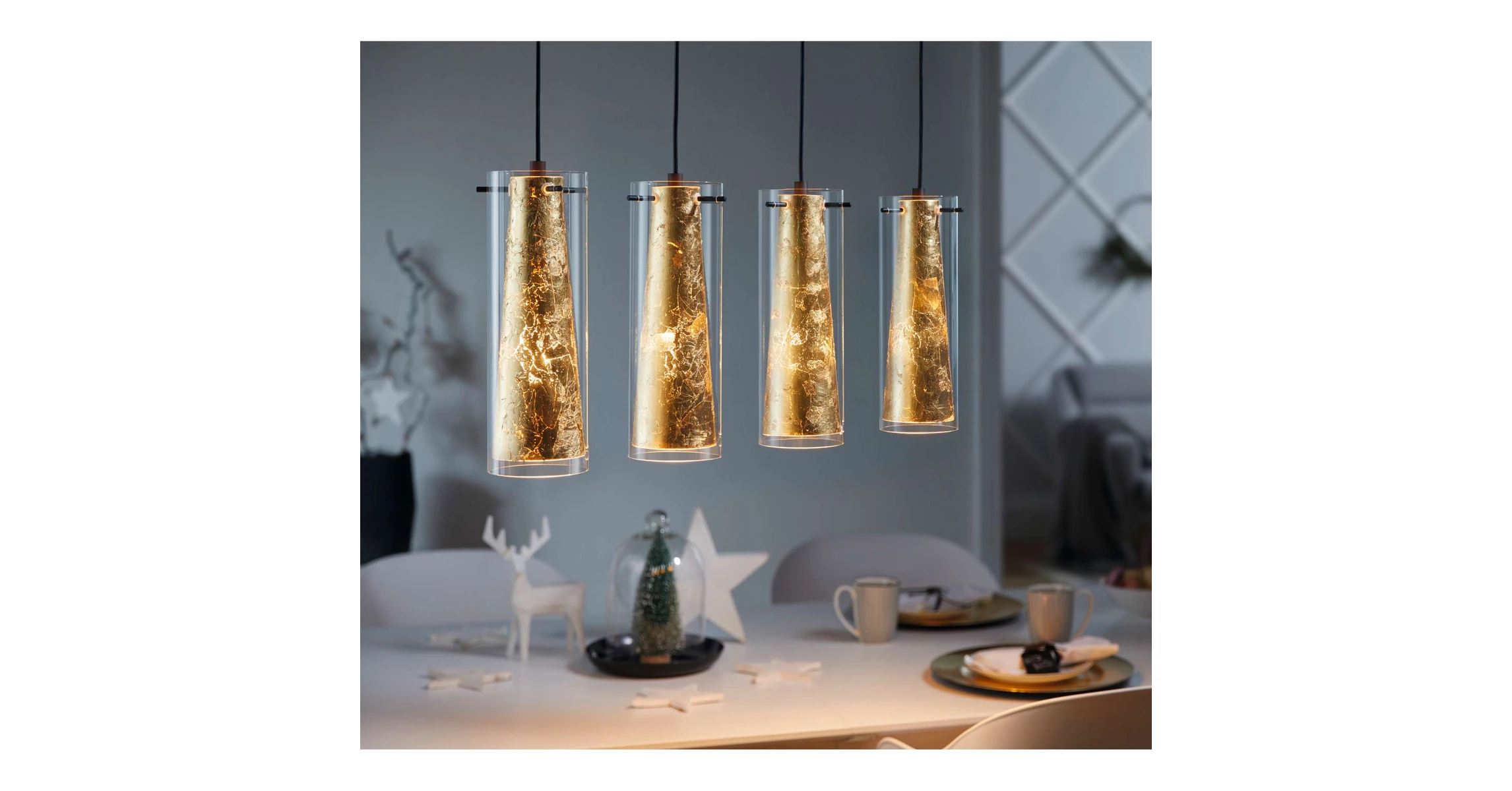 Eglo 97653 Pinto Gold több ágú függeszték, üveg burával, arany, E27 ...