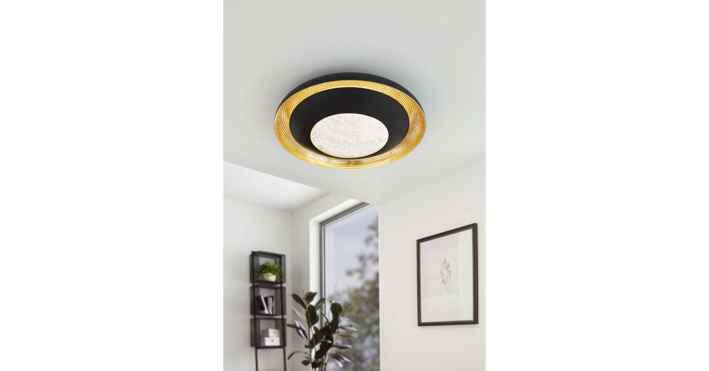 Eglo 98527 Canicosa 2 mennyezeti lámpa, arany belső festéssel, fekete ...