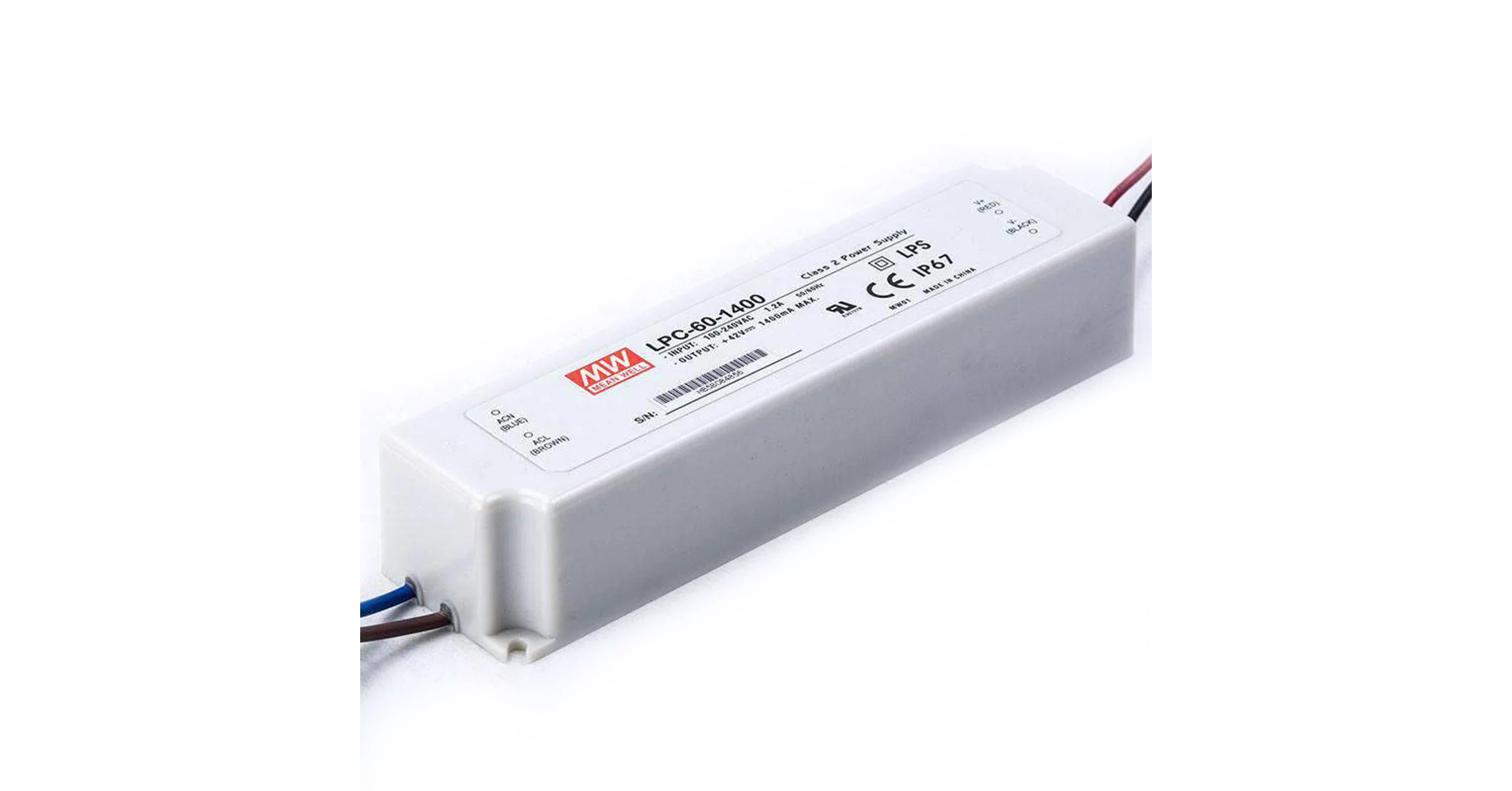 Mean Well LPC-60-1400 60W/9-42V/1400mA áramgenerátoros tápegység