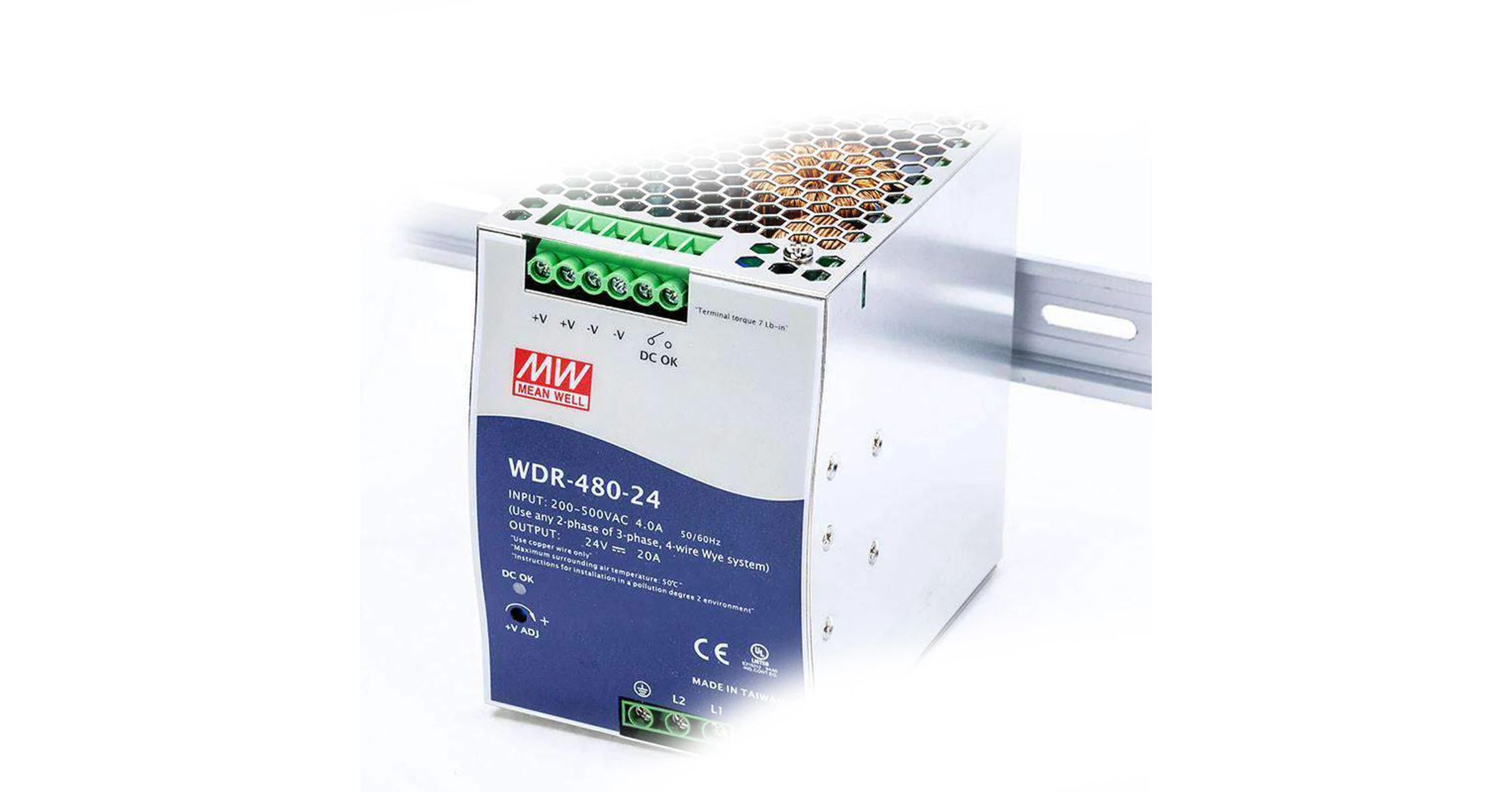Mean Well WDR-480-24 480W/24V/0-20A tápegység